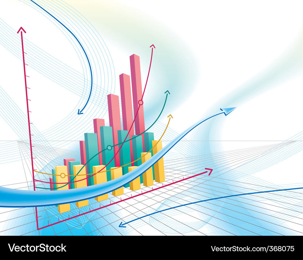 Abstract business graph Royalty Free Vector Image