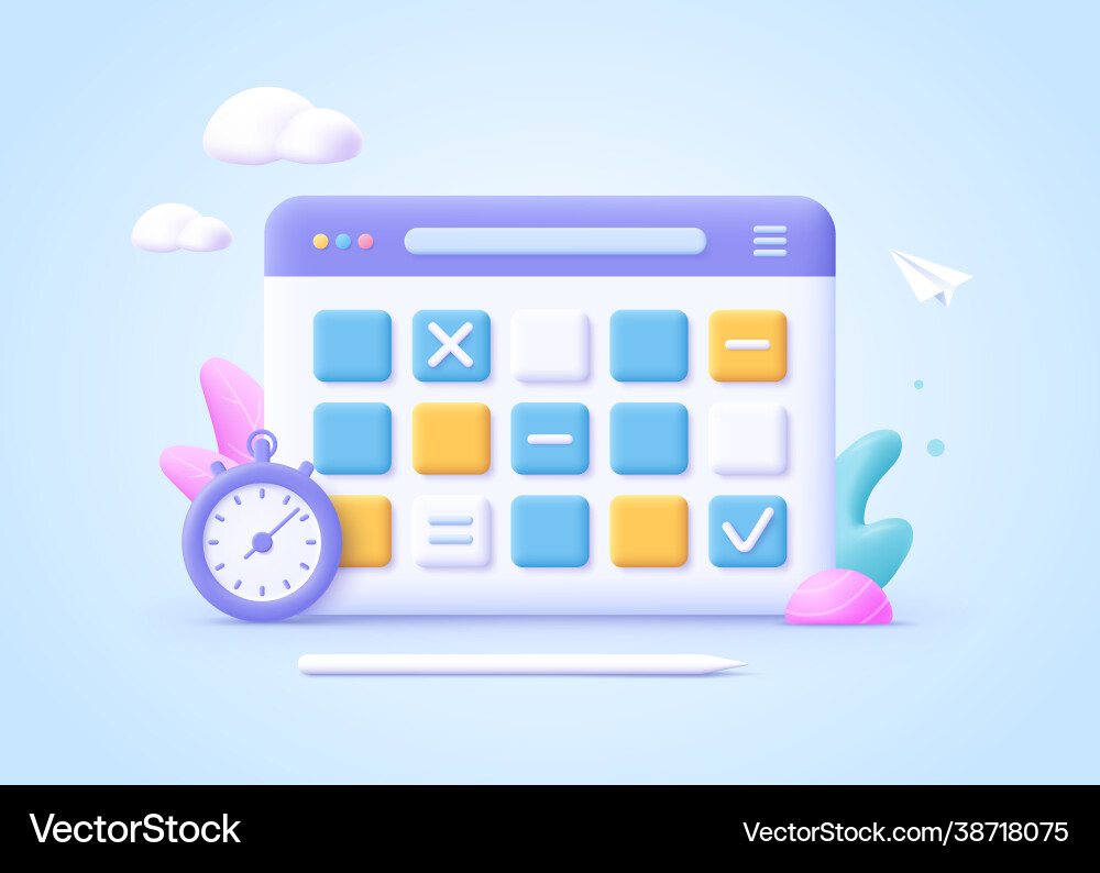 Concept work planning daily routine Royalty Free Vector