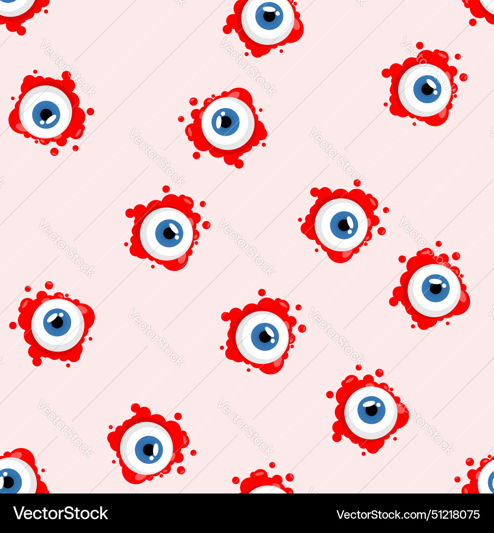 Eyeball pattern seamless eye and blood background Vector Image