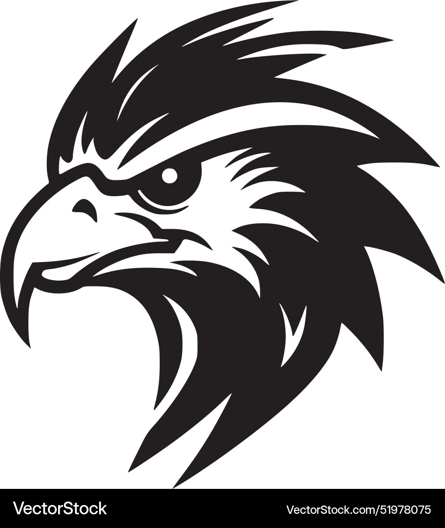 Falcon - black and white Royalty Free Vector Image