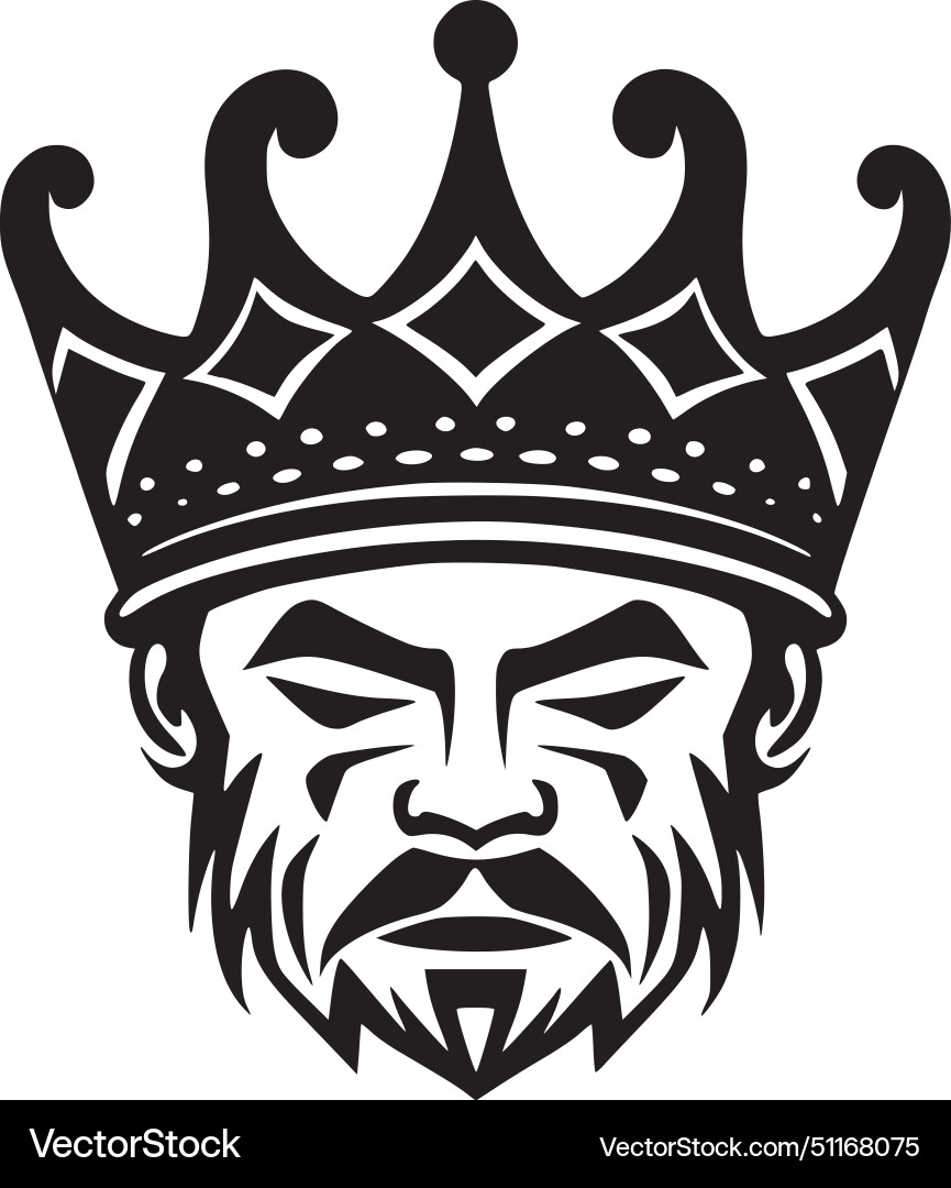 King - minimalist and flat logo Royalty Free Vector Image