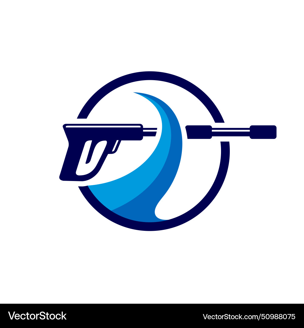 Power wash logo with wave concept Royalty Free Vector Image