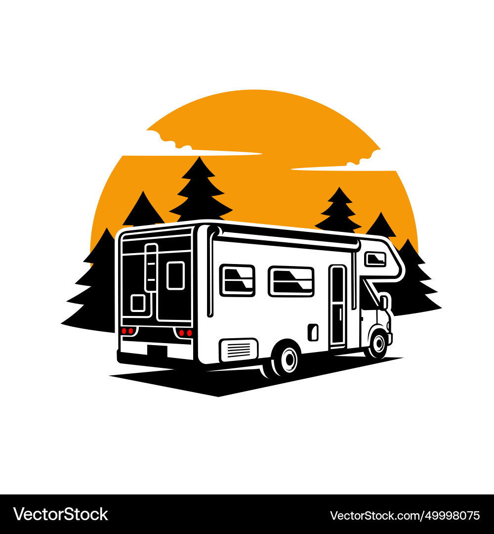 Rv camping car Royalty Free Vector Image - VectorStock