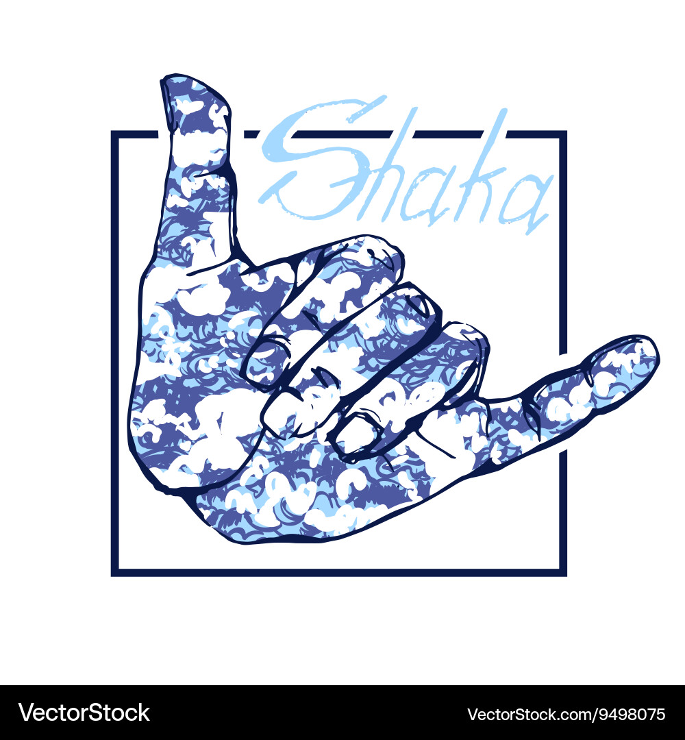 Surfing symbol shaka Royalty Free Vector Image