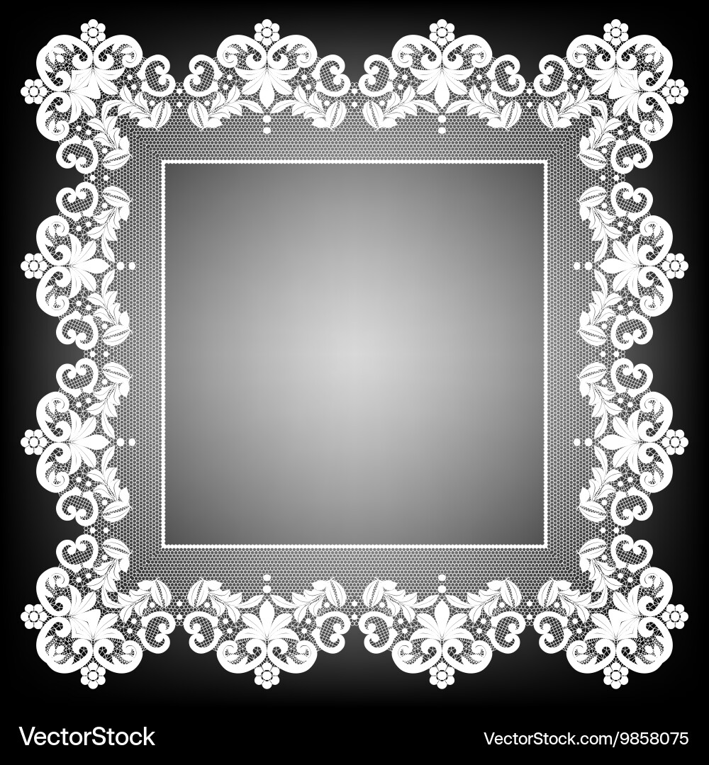 White lace frame Royalty Free Vector Image - VectorStock