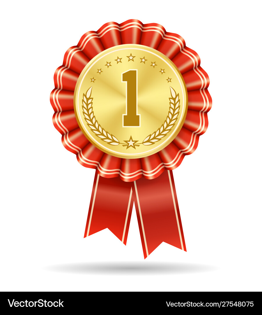 Winner gold medal badge Royalty Free Vector Image