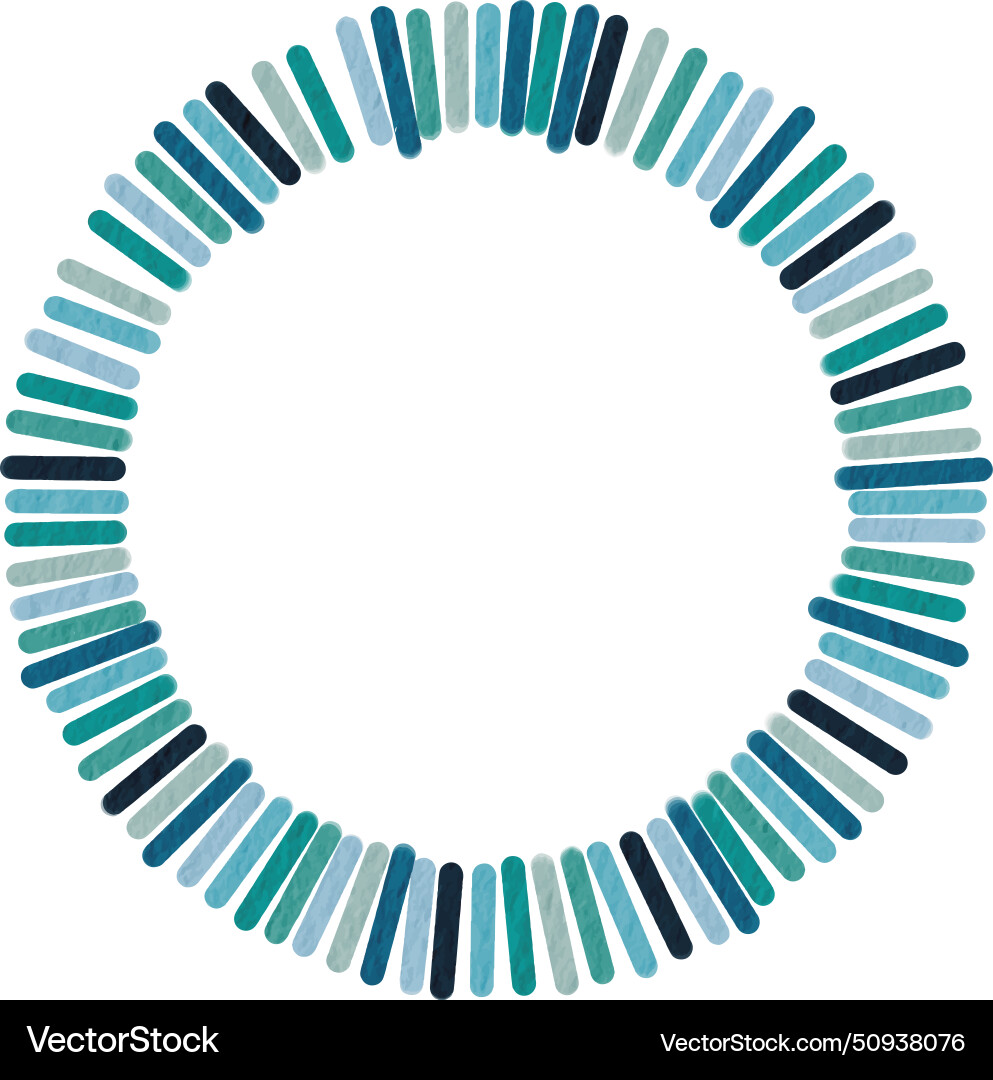 Abstract blue color line round frame Royalty Free Vector