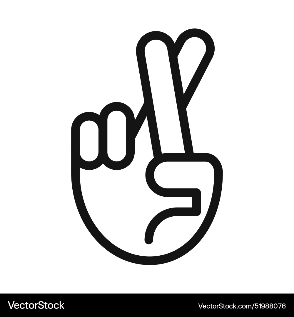 Crossed fingers icon mark in filled style Vector Image
