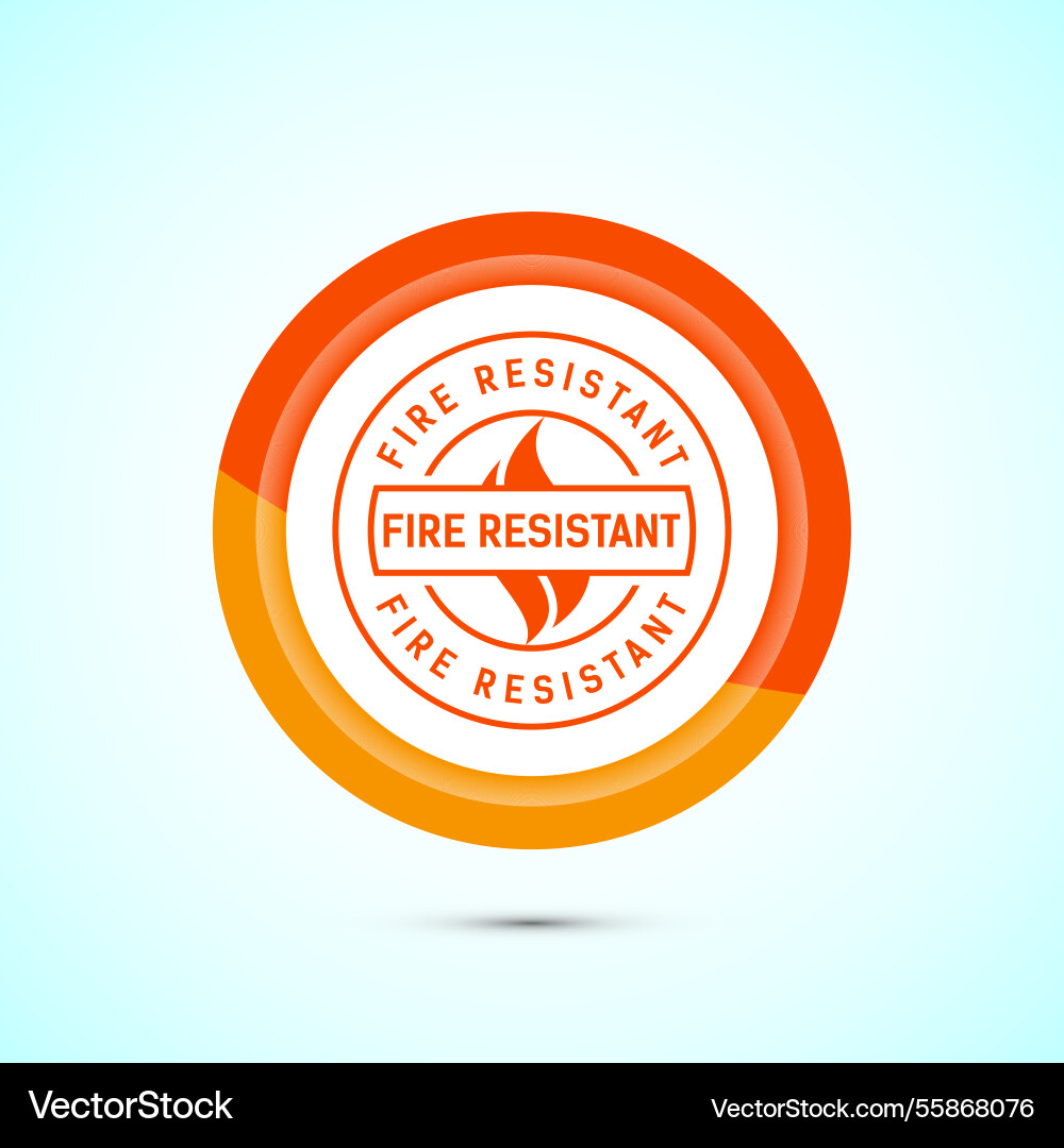 Fire resistant icon design fire flame protection Vector Image