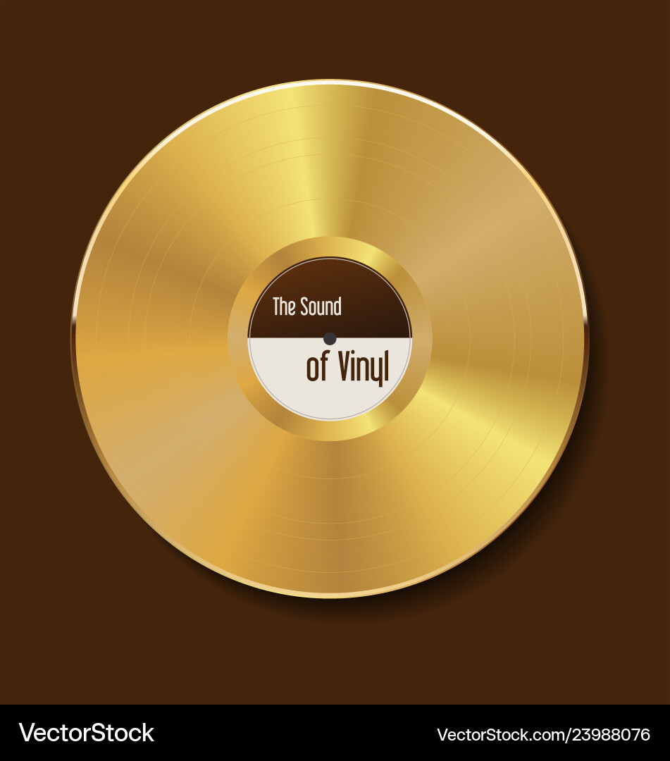 Gold Vinyl Record Royalty Free Vector Image - VectorStock
