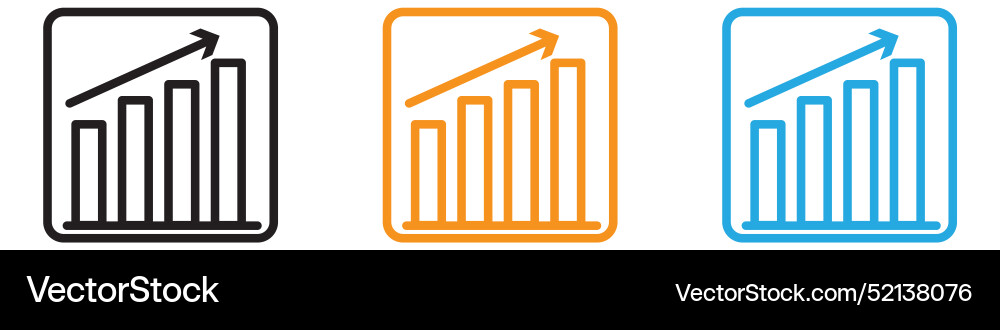 Increase chart logo set collection for web app ui Vector Image