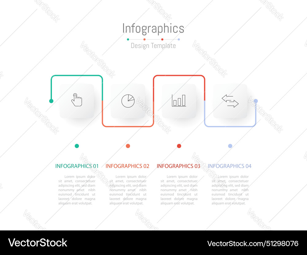 Infographic 4 options design elements Royalty Free Vector