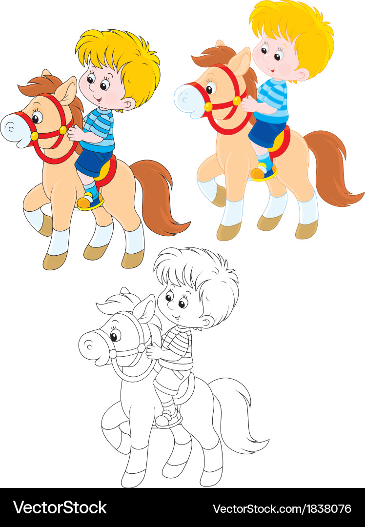 Little rider Royalty Free Vector Image - VectorStock