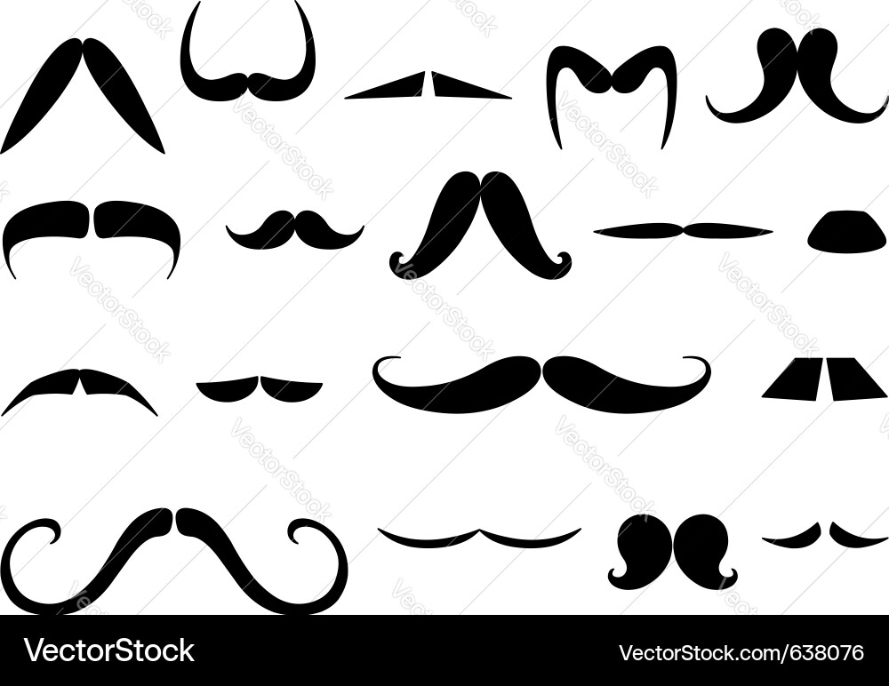 Mustaches set Royalty Free Vector Image - VectorStock