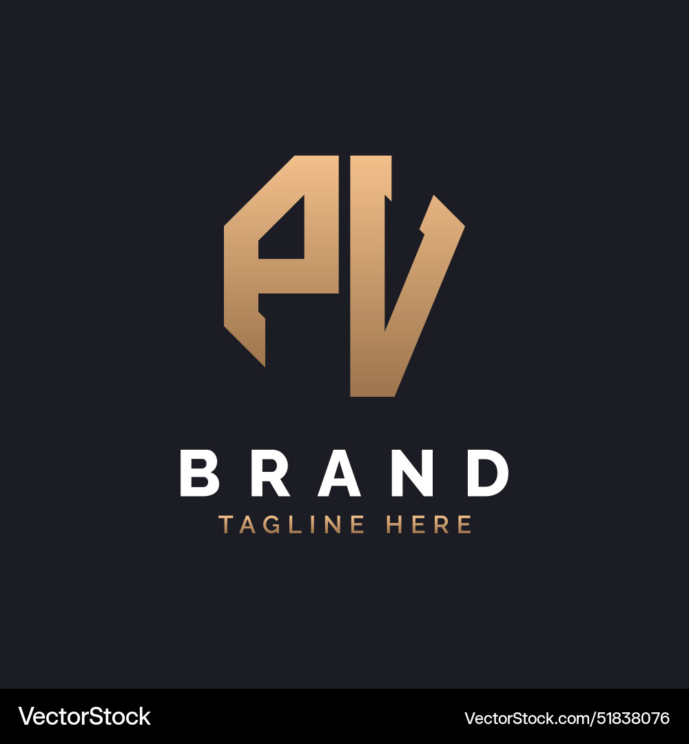 Pv logo design modern minimal elegant and luxury Vector Image