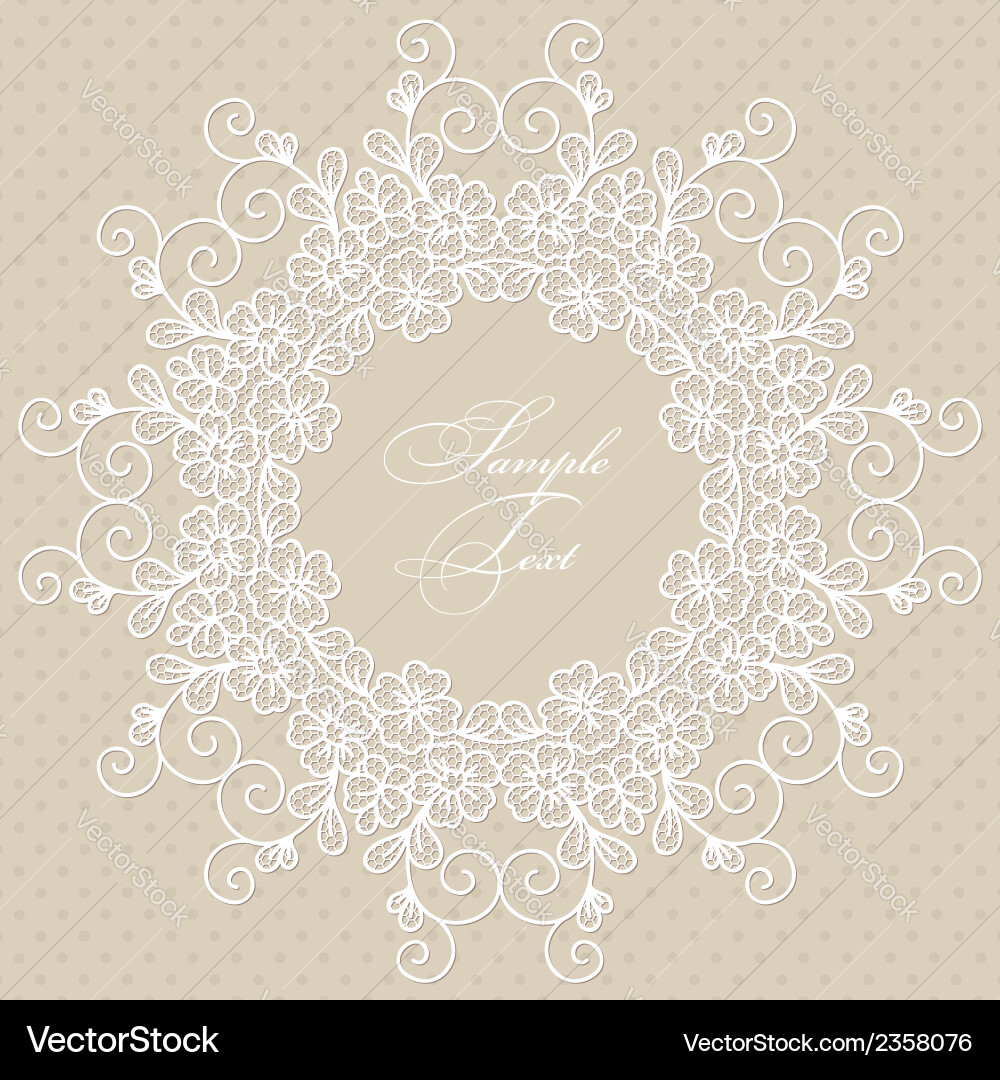 Round lace card Royalty Free Vector Image - VectorStock