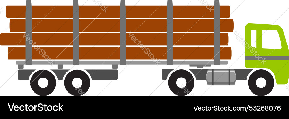 Simple log truck symbol side view Royalty Free Vector Image