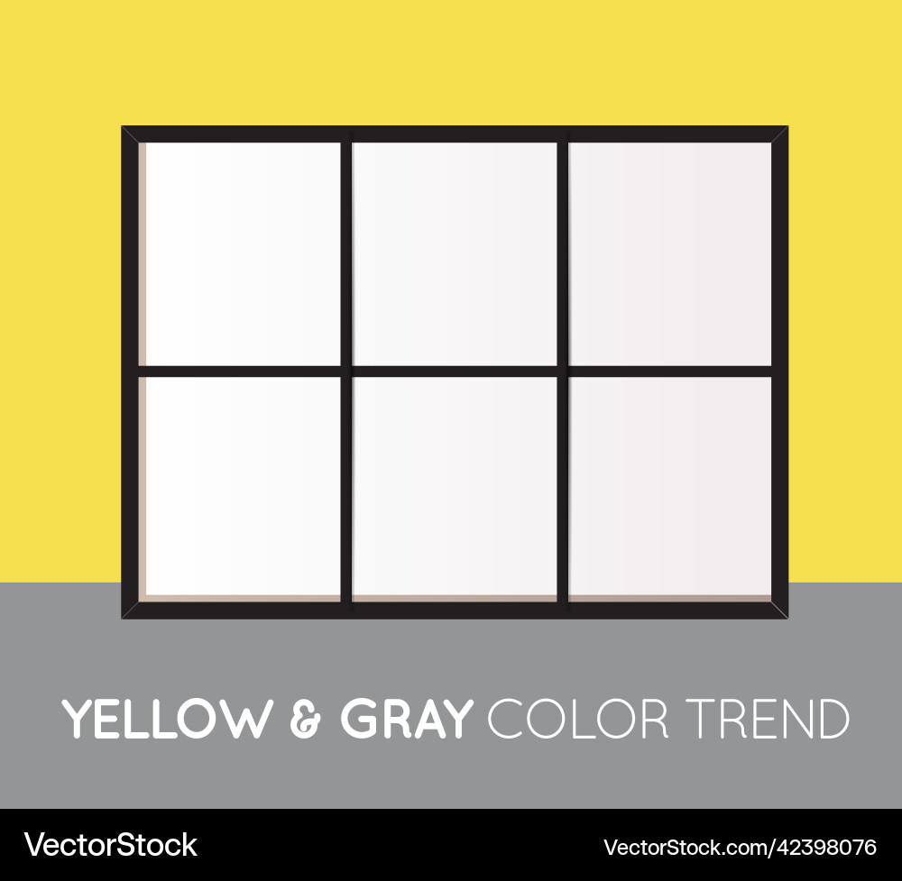Yellow and gray trendy color horizontal collage Vector Image