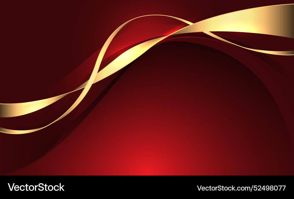 Abstract luxury gold ribbon line wave curve Vector Image