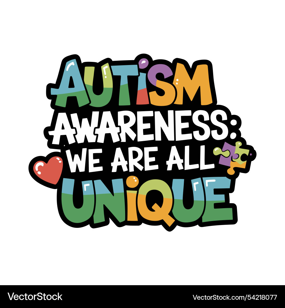 Autism Awareness: Unique Minds Royalty Free Vector Image