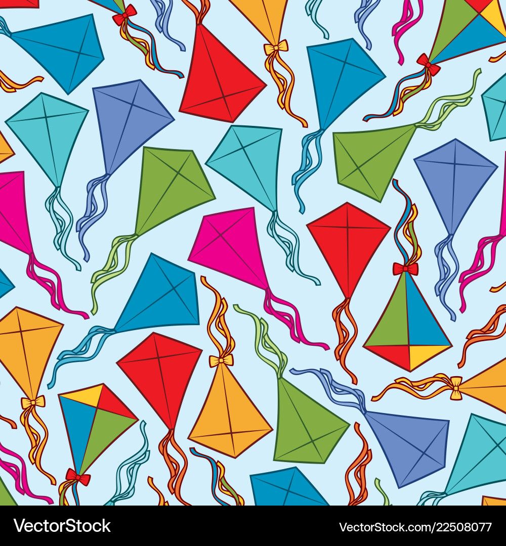 Background pattern with kites Royalty Free Vector Image