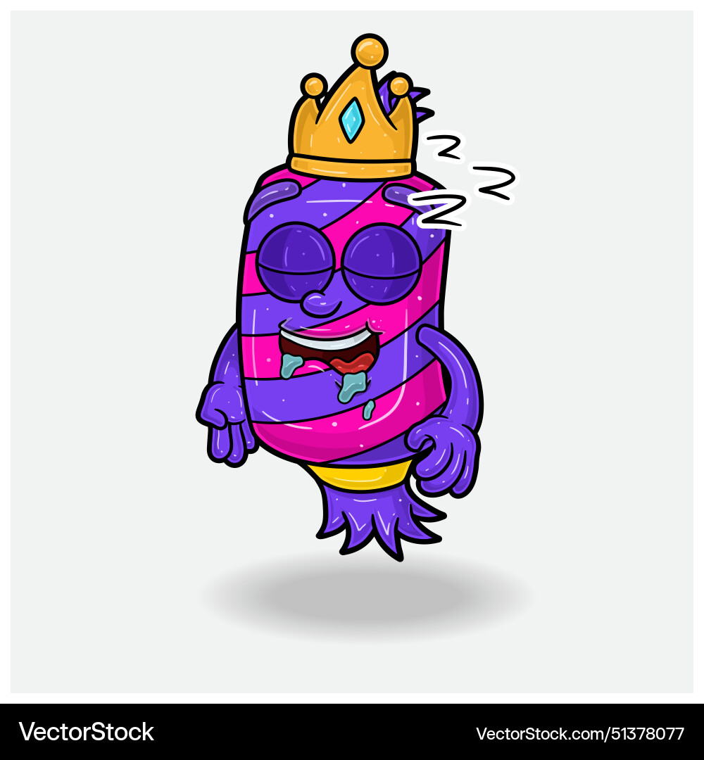 Candy mascot cartoon with sleep expression Vector Image