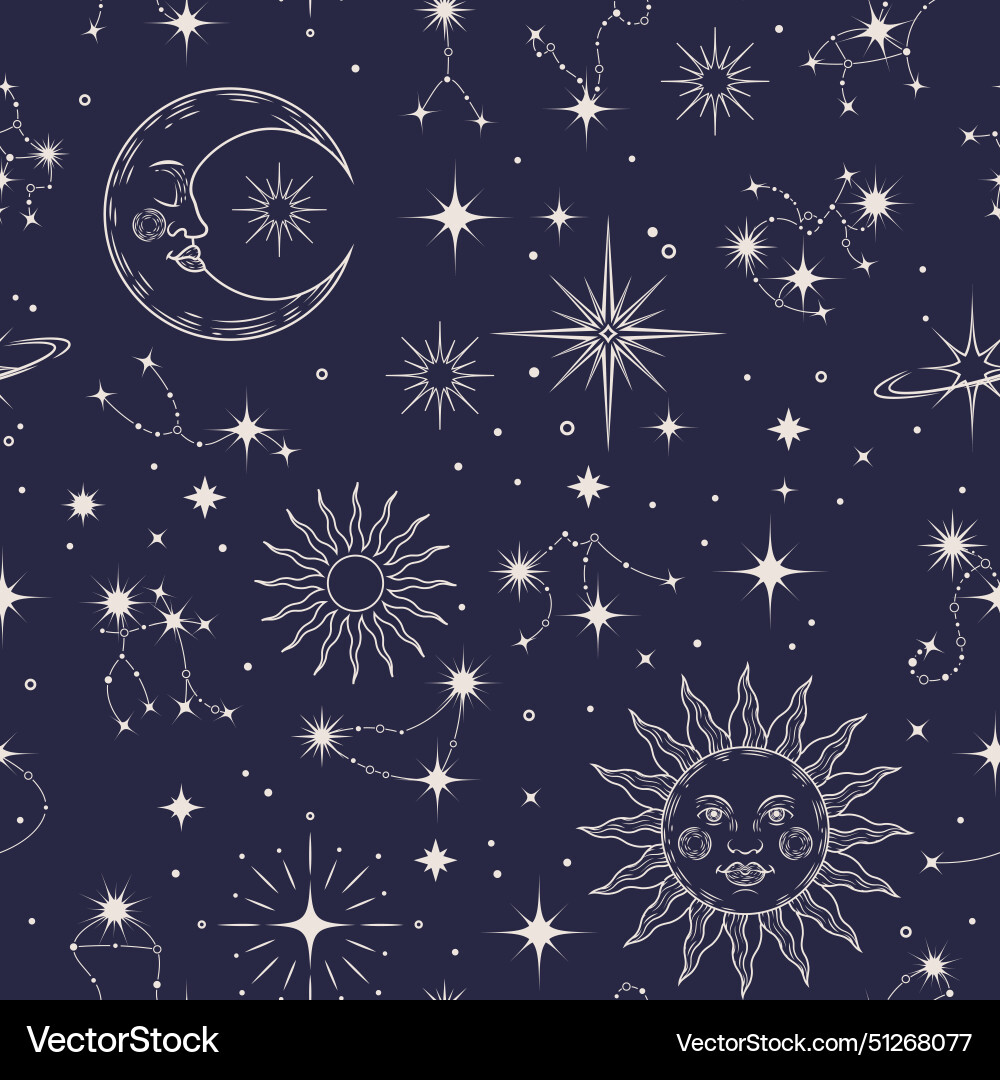 Celestial pattern constellation texture zodiac Vector Image