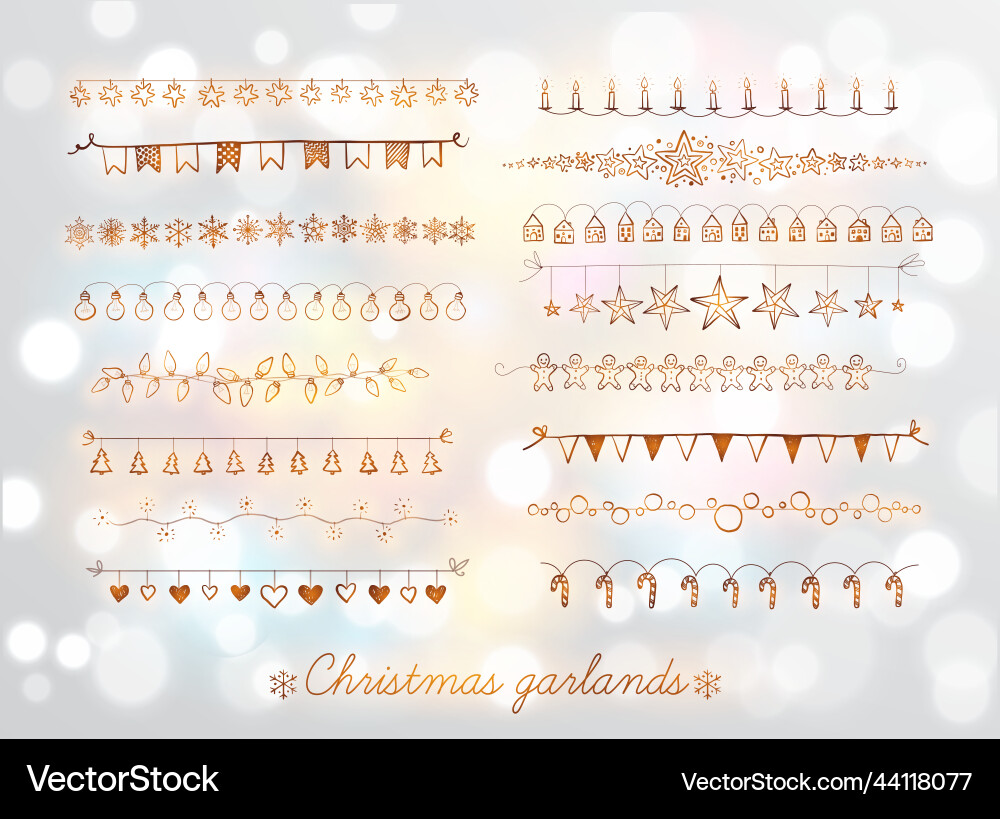 Collection of doodle christmas doodles Royalty Free Vector