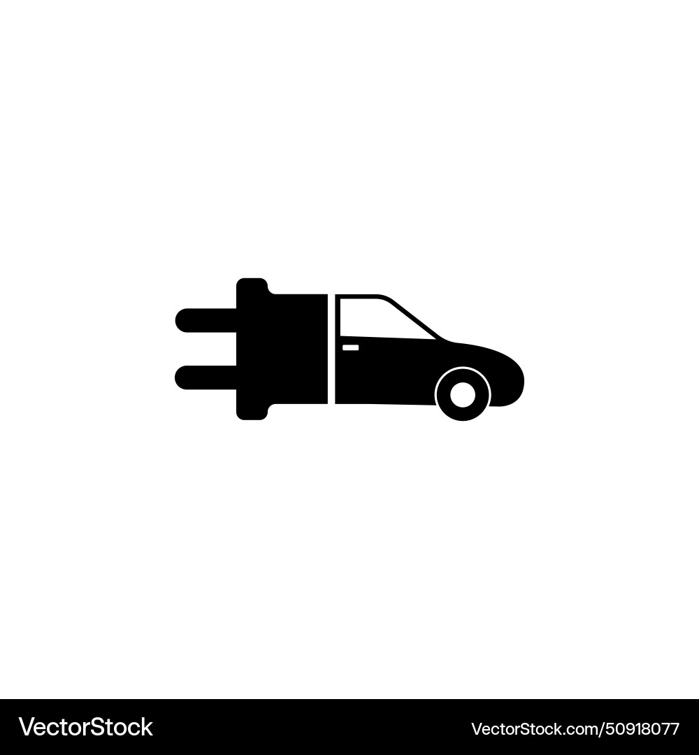 Eco electric car flat icon Royalty Free Vector Image