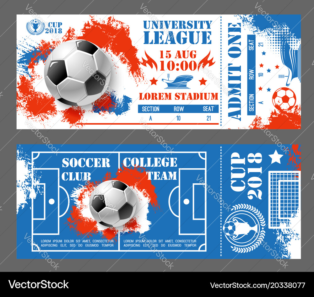 Football World Cup 2018 Tickets Royalty Free Vector Image