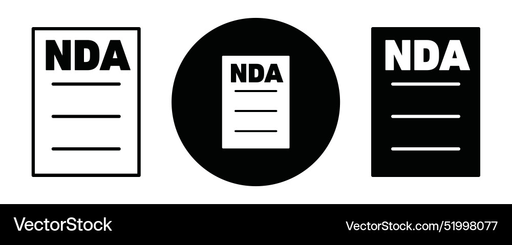 Nda outline icon collection or set thin line Vector Image