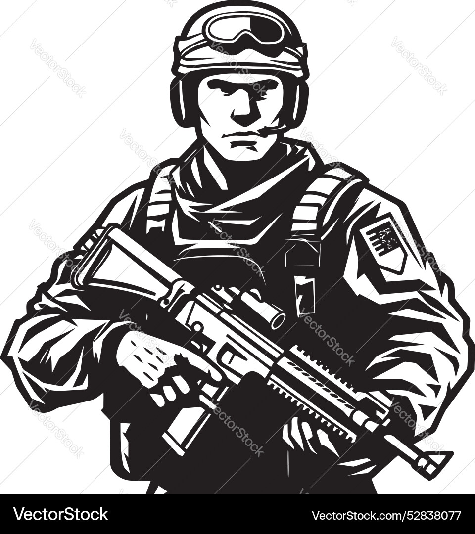 Rifle guardian military icon design Royalty Free Vector