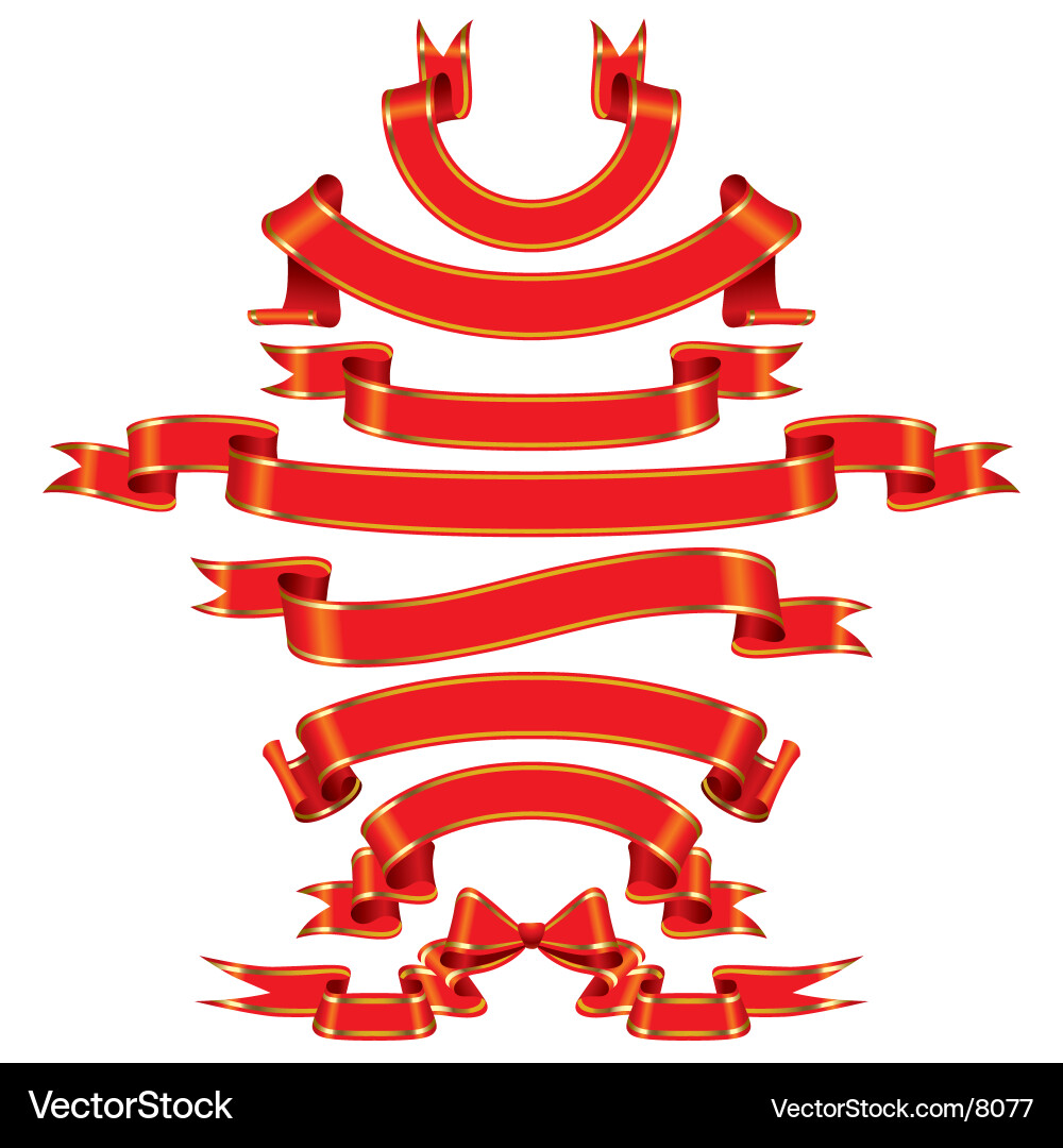 Set of red banners Royalty Free Vector Image - VectorStock