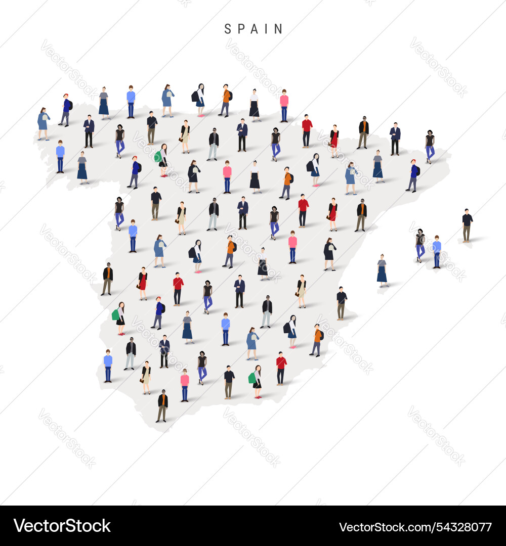 Spain population map large group of people Vector Image