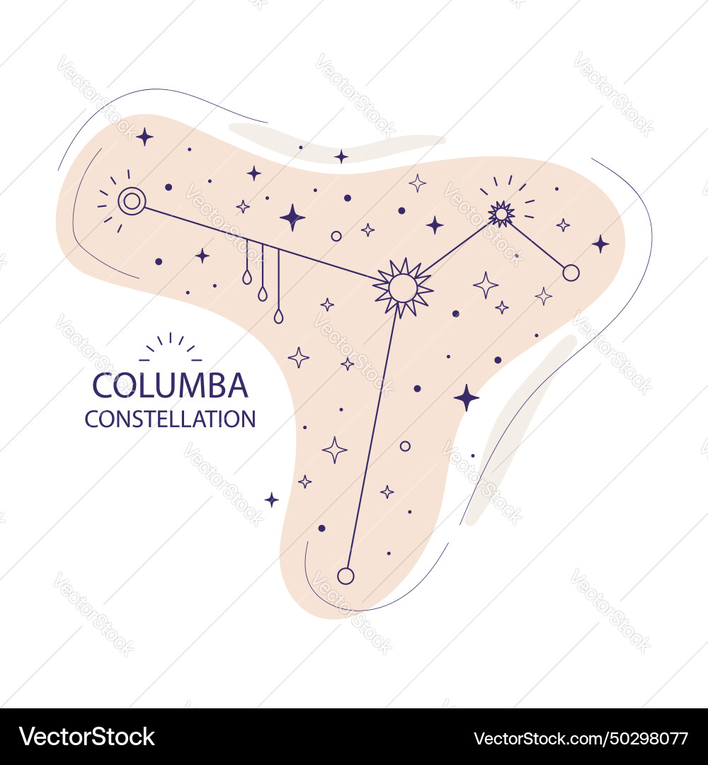 Star constellation columba Royalty Free Vector Image