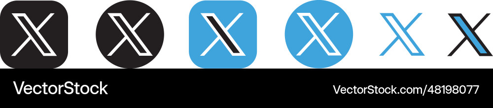 Twitter new logo iconstwitter x Royalty Free Vector Image