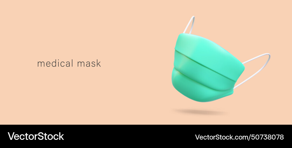 3d medical disposable mask respiratory protective Vector Image