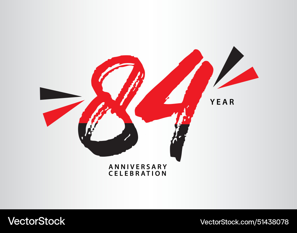 84 year anniversary celebration logotype Vector Image