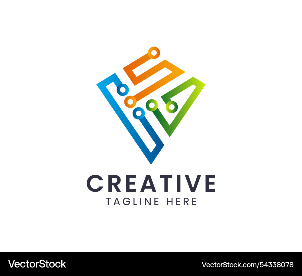 Abstract shield security technology modern logo Vector Image