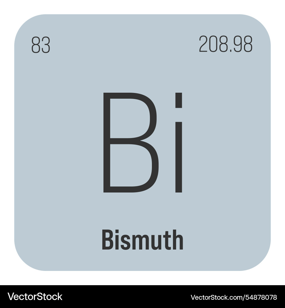 Bismuth bi periodic table element Royalty Free Vector Image