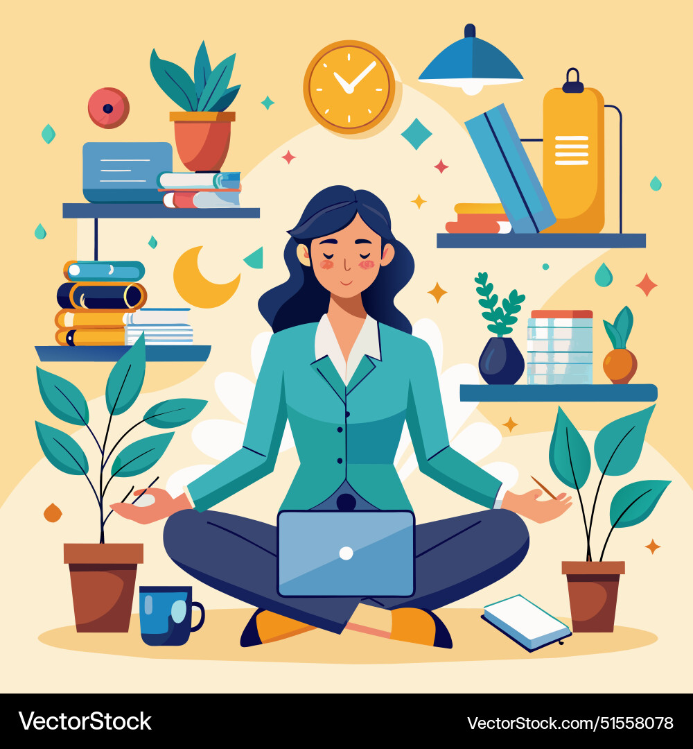 Employee wellbeing or wellness comfortable Vector Image
