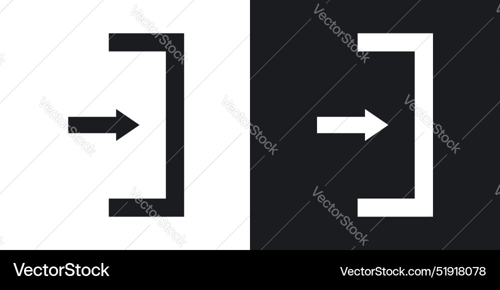 Enter icon set in solid black and white color Vector Image