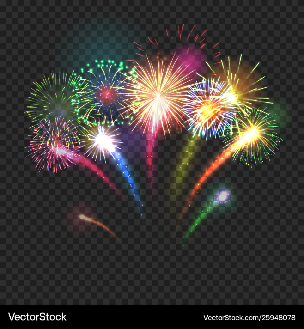 Fireworks festive background with shining sparks Vector Image