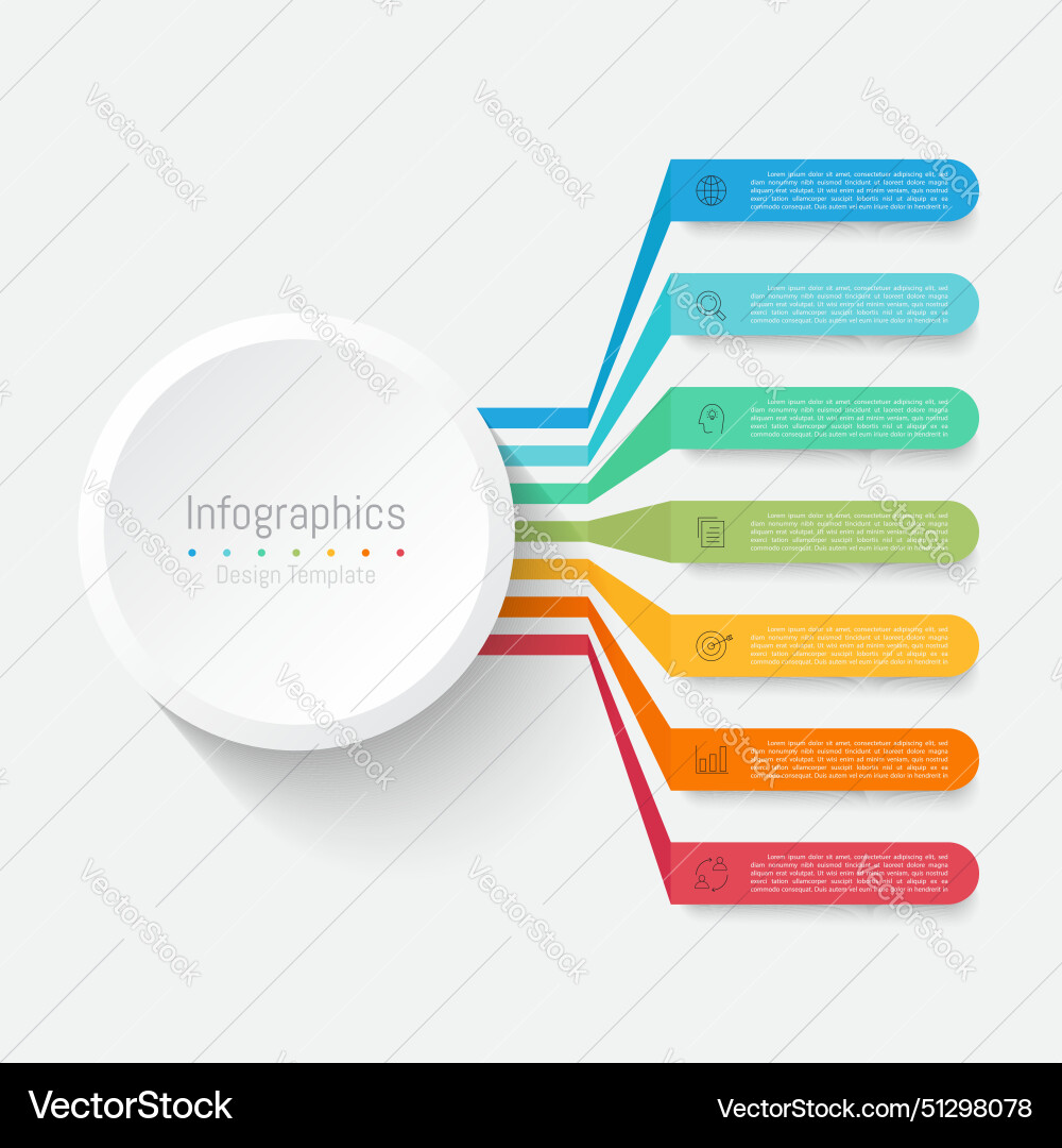 Infographic 7 options design elements Royalty Free Vector