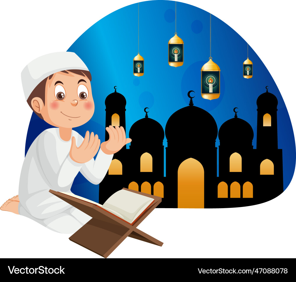 Muslim man cartoon character Royalty Free Vector Image