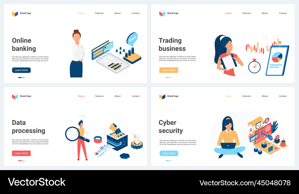 Online banking and account financial data Vector Image