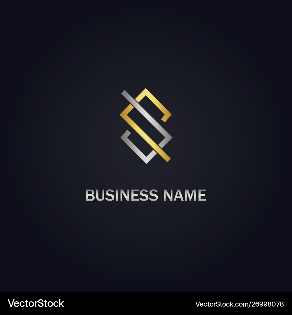 S initial gold company logo Royalty Free Vector Image