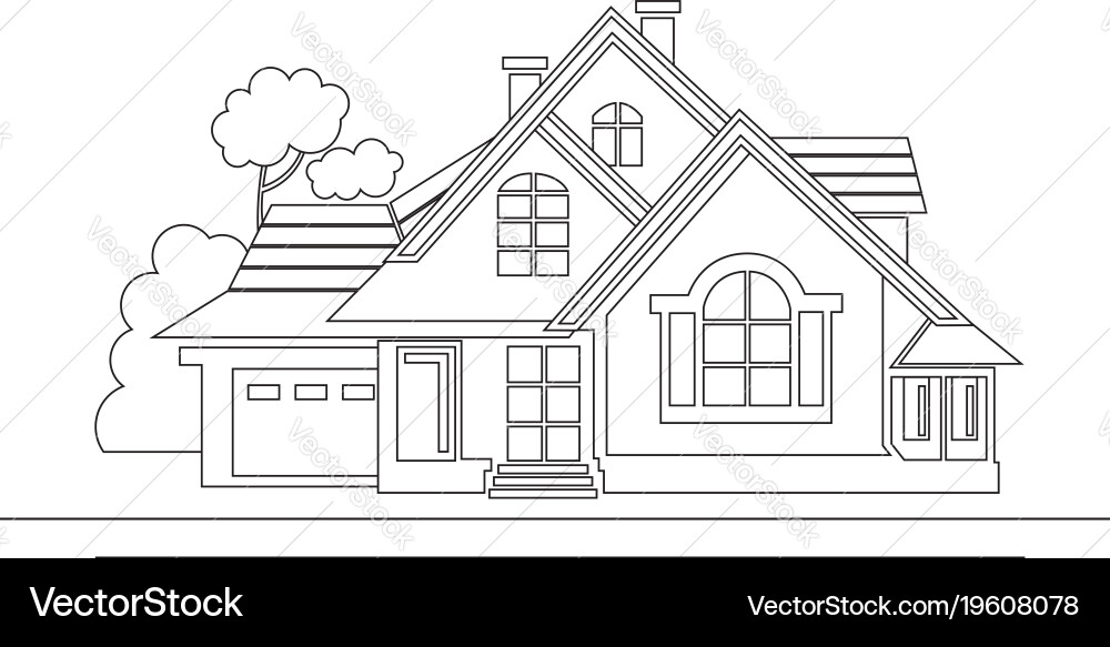 Sketch design of house Royalty Free Vector Image