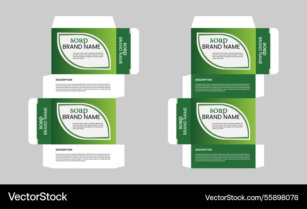 Soap box packaging die cut template design Vector Image