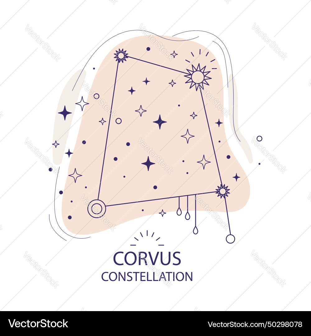 Star constellation corvus Royalty Free Vector Image